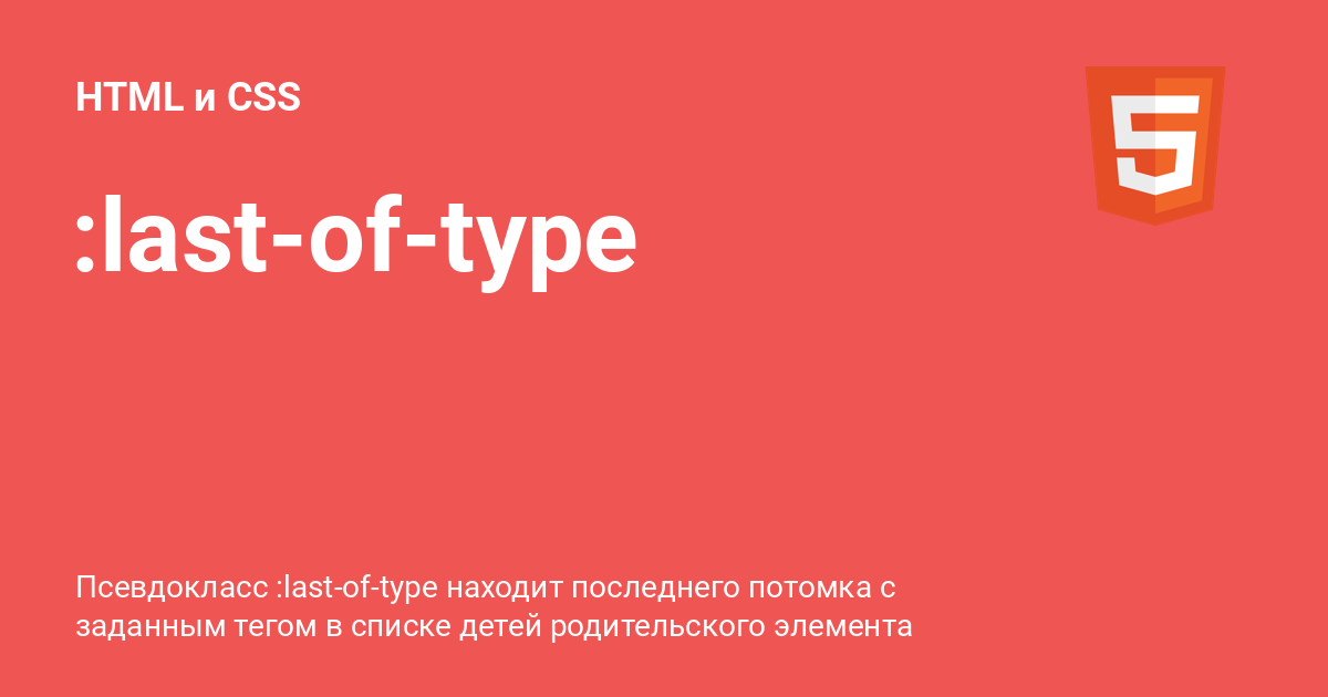 Last Of Type ⚡️ Html и Css с примерами кода