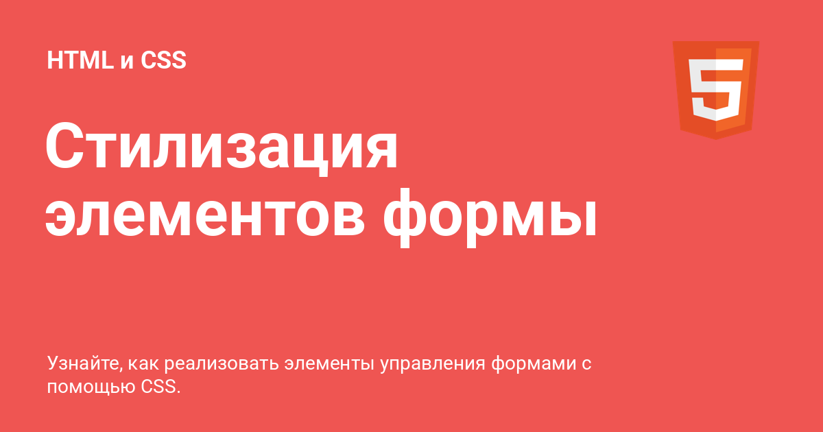 Стилизация элементов формы ⚡️ HTML и CSS с примерами кода
